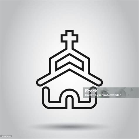 平面風格的教堂圖示隔離背景上的禮拜堂向量插圖宗教建築經營理念向量圖形及更多傳統圖片 傳統 剪裁圖 十字形 形狀 Istock