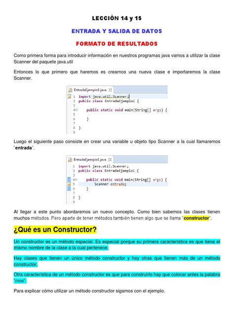 Lección 14 Y 15 Entrada De Datos Con La Clase Scanner Y La Clase Joptionpane Transformar Datos