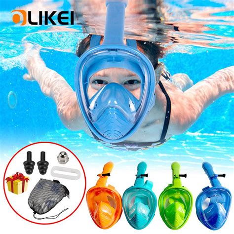 Cheap OLIKEI Full Face Children's Diving Mask Anti-Fog Leakproof Scuba ...
