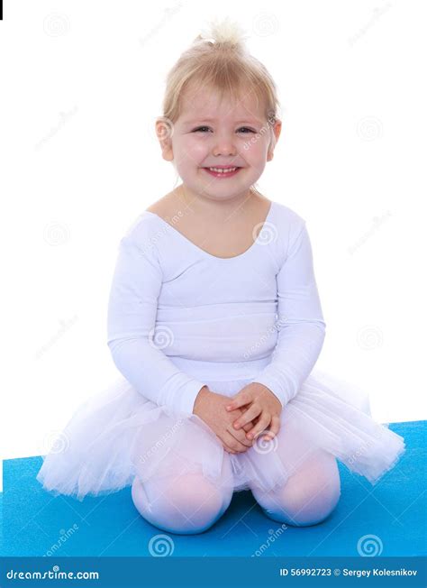 Cute Little Gymnast On The Mat Stock Image Image Of Point Attire