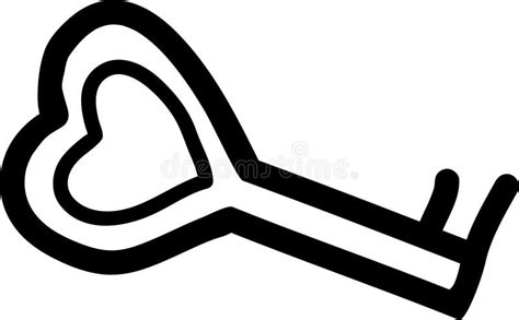 Heart Shape Key Sketch Stock Vector Illustration Of Shape 353428055