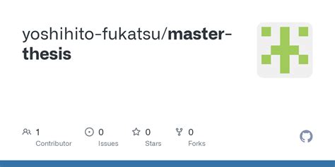 GitHub Yoshihito Fukatsu Master Thesis