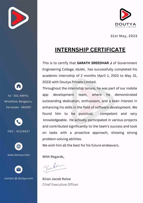 Sarath Sreedhar J On Linkedin Internship Flutterdeveloper