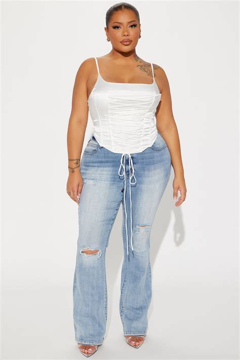 Margot Satin Corset Top Ivory Fashion Nova