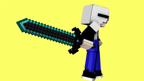 Minecraft Dark Diamond Sword Free 3d Model Free 3d Model Free 3d Model