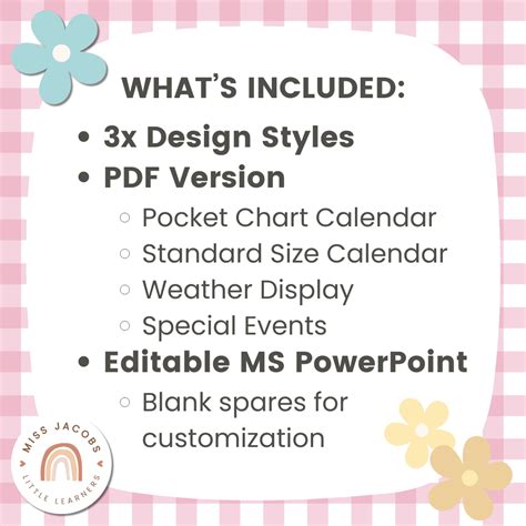Calendar And Weather Display Daisy Gingham Pastels Decor