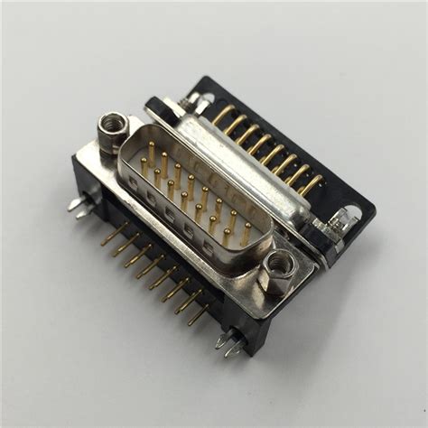 可昊d Sub连接器弯脚车针dr15公座 带支架弯脚车针db15公座连接器
