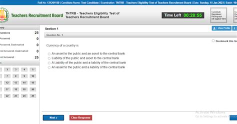 Tntet Paper Ii Online Computewr Based Exam Test Exam Page