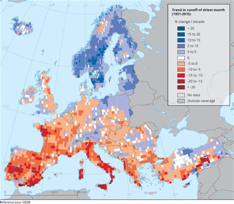 Trend In Runoff Of Driest Month 1951 2015