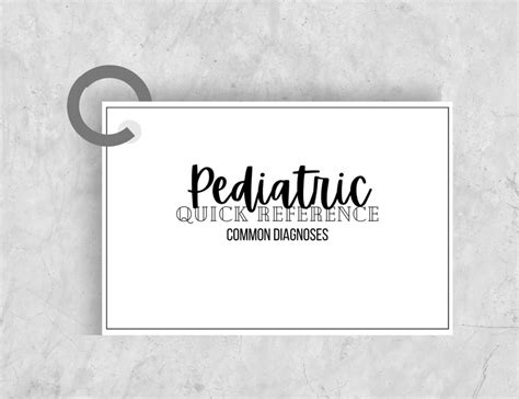 Pediatric Diagnoses Quick Reference Otpt Cheat Sheet Pdf Etsy