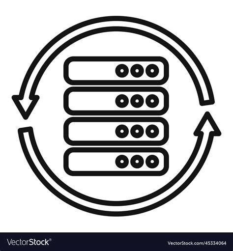 Server Restore Icon Outline Backup Data Royalty Free Vector