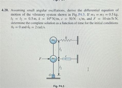 Solved 20 Assuming Small Angular Oscillations Derive The