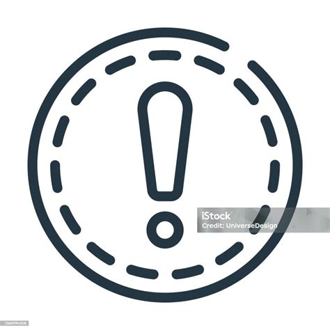 느낌표 얇은 선 아이콘입니다 기호 개념 격리 된 윤곽선 기호에서 선형 아이콘을 중지합니다 웹 디자인 및 앱에 대한 벡터 그림 기호 요소입니다 0명에 대한 스톡 벡터 아트 및