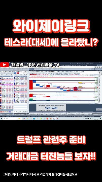 와이제이링크 테슬라와 엮인 트럼프주 와이제이링크 관심종목 매매관점 차트분석 주식공부 Youtube
