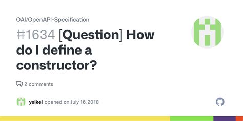 Question How Do I Define A Constructor Issue Oai Openapi