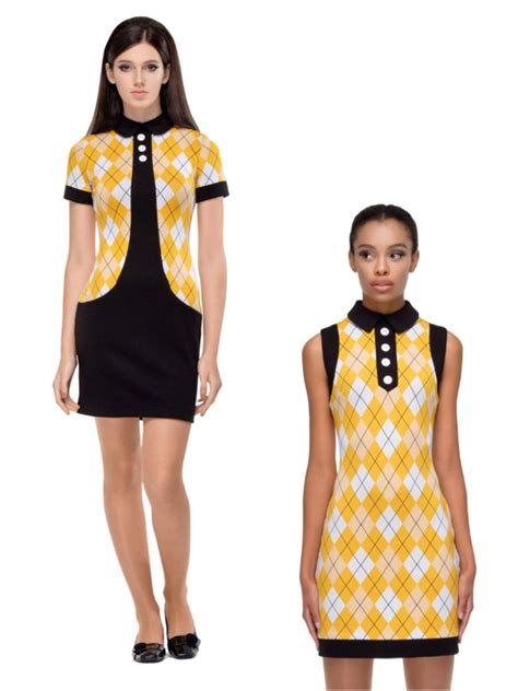 60s Mod Mini Dresses Pop This Summer In Retro Yellow Argyle These 60s
