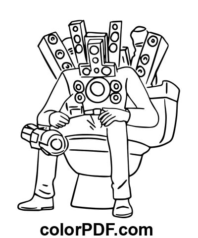Skibidi Toilet Titan Speakerman Dibujo Dibujos Para Colorear Y Libros En PDF