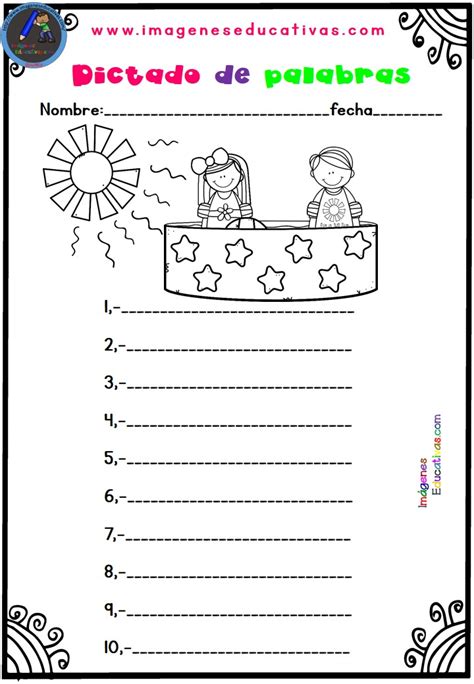 Hojas Para Dictados 2 Imagenes Educativas