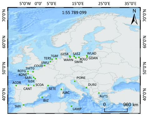 The Location Of Gnss Stations Which Were Used To Determine Vertical