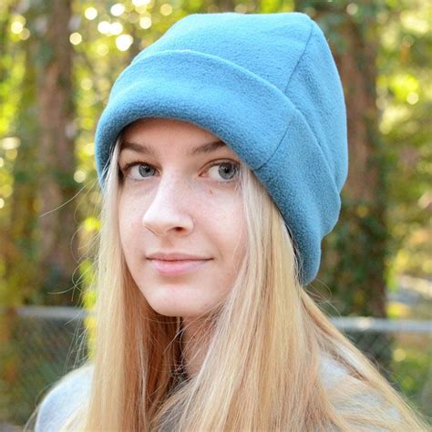 Easy Fleece Cuffed Beanie Free Sewing Pattern Winter Hat Sewing Pattern Hat Patterns To Sew