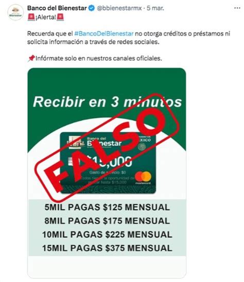 Alertan que supuestos préstamos del Banco del Bienestar por redes sociales son fraude