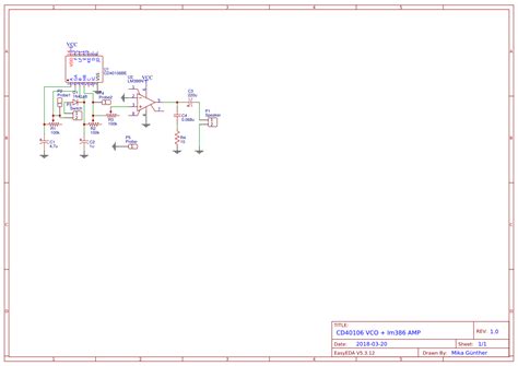Cd40106 Vco Lm386 Amp V1 Platform For Creating And Sharing Projects Oshwlab