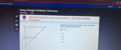 Solved Mmon Care Math Iii B English Jaco Using Triangle Similarity Theorems Instruction Active