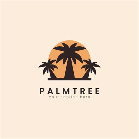 팜 하우스 트리 로고 템플릿은 열대 해변 홈 호텔 또는 리조트 로고 디자인 벡터 일러스트 레이 션에 사용할 수 있습니다 프리미엄 벡터