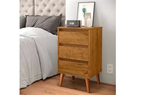 Mesa De Cabeceira Retro Wood Freijó EJ Móveis Móveis Livre