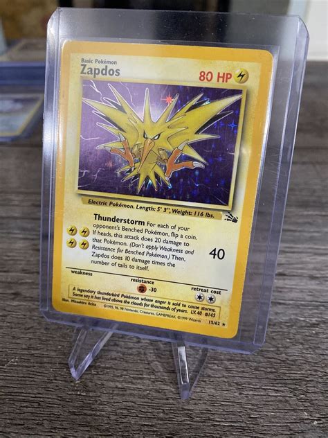 Mavin Pokémon TCG Zapdos Fossil 15 Holo Unlimited Holo Rare