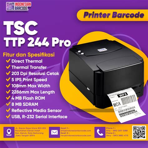 TSC TTP 244 Pro Printer Barcode Indonesian Barcode