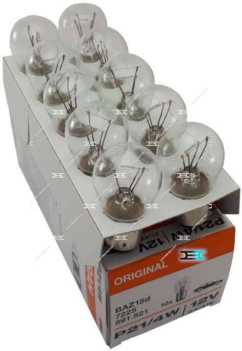 Купить Автолампа 12V-21W+4 (P21/4W)(BAZ15d) ДВУХКОНТАКТНАЯ СМЕЩЕННЫЙ ...