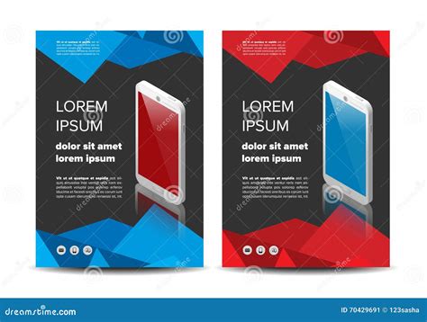 Leaflet With Mobile Phone Template Stock Vector Illustration Of