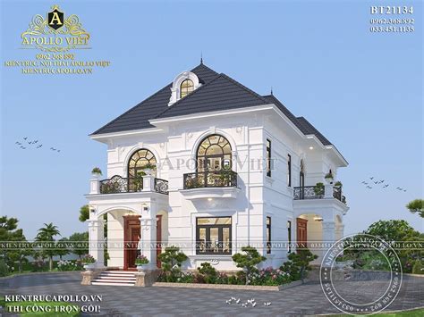 Say đắm thiết kế Biệt thự mái Nhật Tân cổ điển tầng ấn tượng ở Long An Ngoại thất nhà Biệt