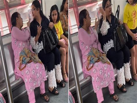 Women Get Into Heated Argument In Delhi Metro Video Goes Viral Watch