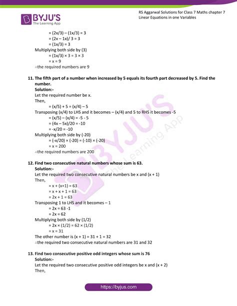 RS Aggarwal Solutions For Class 7 Maths Exercise 7B Chapter 7 Linear