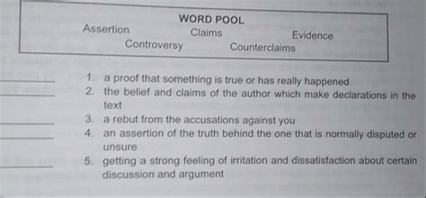 Cc Lticolumn C WORD POOL Assertion Claims StudyX