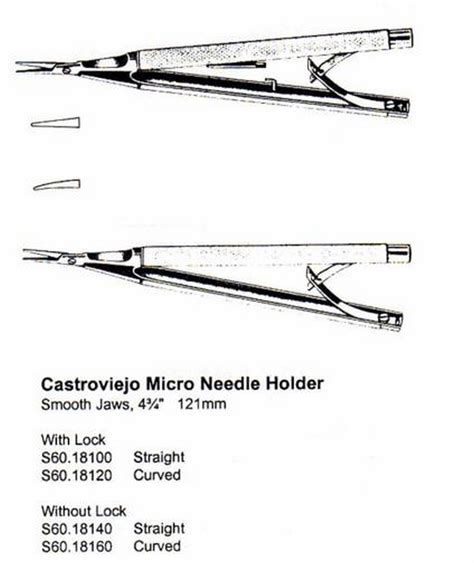 Castroviejo Micro Nh Smooth Jaws With Lock Str 475 121mm Surgical