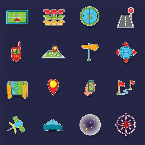 Navigation Icons Set Vector Sticker 21414320 Vector Art At Vecteezy
