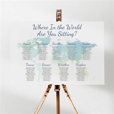 Travel Theme Seating Chart Etsy