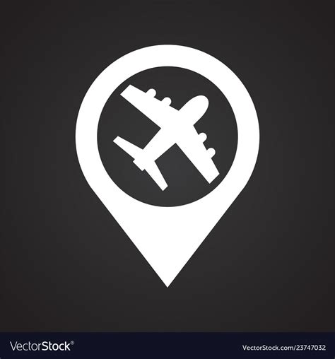 Checkpoint Airport Icon On Black Background Vector Image