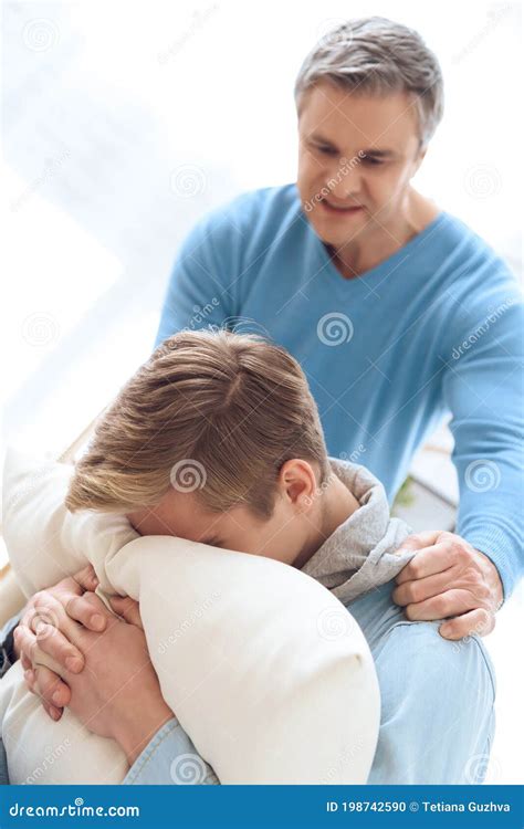 Father Tries To Apologize To His Son Stock Photo Image Of Difficulties Parent 198742590