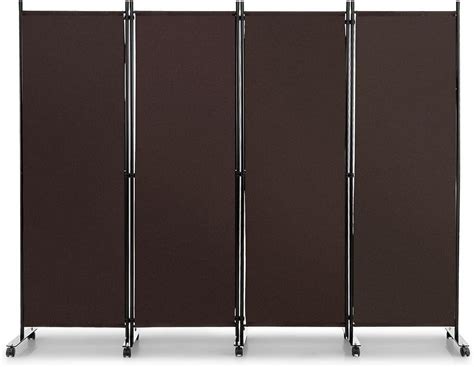 Zfgsuijn 6ft Tall Room Divider With Rollers 73 Wide Freestanding