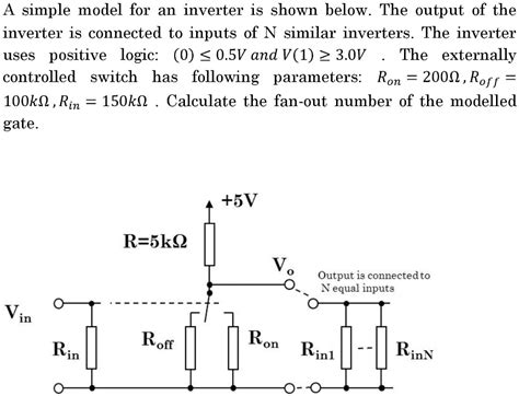 Solved A Simple Model For An Inverter Is Shown Below The Output Of The Inverter Is Connected