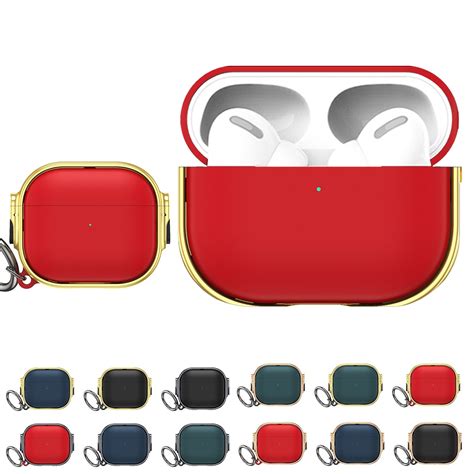 For Airpods Pro Drop Proof Case Split Design Plating Protection Cover Black Black