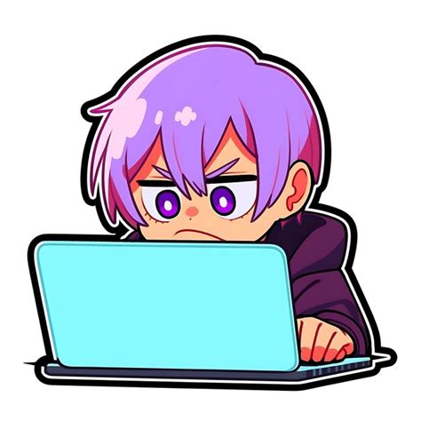 Premium Ai Image A Sticker Of A Girl Creating Digital Art On Creative