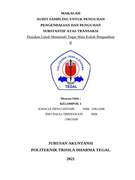 Sampling Audit Untuk Pengujian Pengendal Pdf