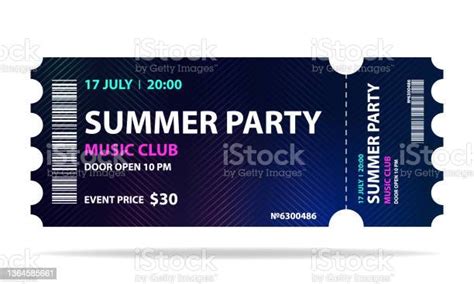 콘서트 티켓 벡터 템플릿입니다 콘서트 파티 또는 축제 티켓 디자인 템플릿 벡터 일러스트레이션 군중에 대한 스톡 벡터 아트 및
