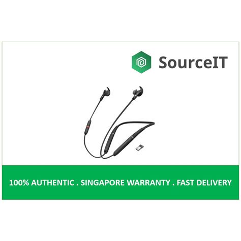 Jabra Evolve E Uc Ms Wireless Neckband Headset With Link Bluetooth Adapter Usb A