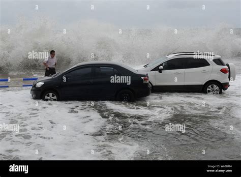 Cars Are Hit By Strong Wind And Wave Caused By Typhoon Yagi The 14th